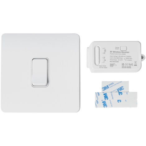 Litecraft Kinetic Light Switch & Wireless Reciever Kit - White