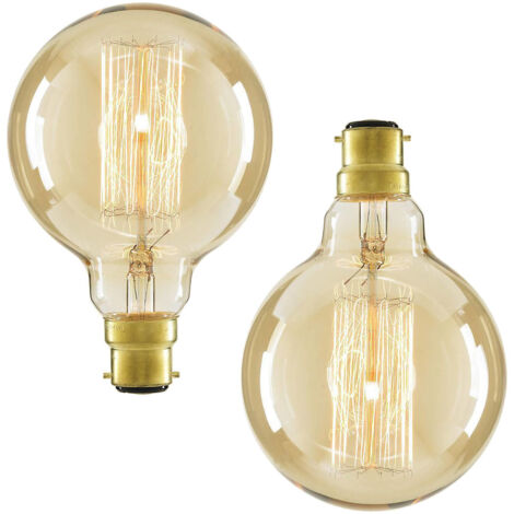 Litecraft Globe Light Bulb B22 Bayonet Cap Squirrel Cage Filament Tint ...