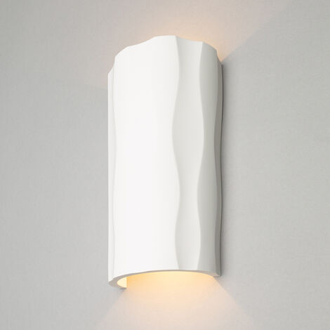 Litecraft Kilda Wall Light LED Plaster Up & Down Curved Indoor Fitting ...