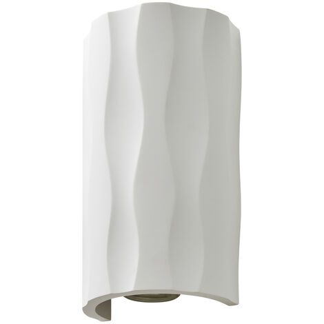 Litecraft Kilda Wall Light Plaster Up & Down Curved Indoor Fitting – White