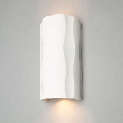 Litecraft Kilda Wall Light Plaster Up & Down Curved Indoor Fitting – White