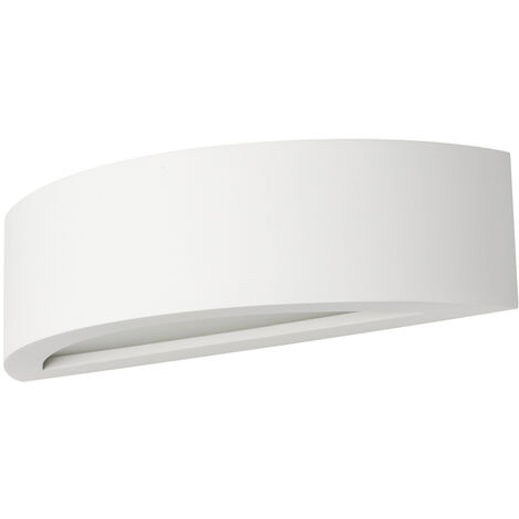 Litecraft Benin Wall Light Plaster Up & Down Curved Indoor Fitting - White