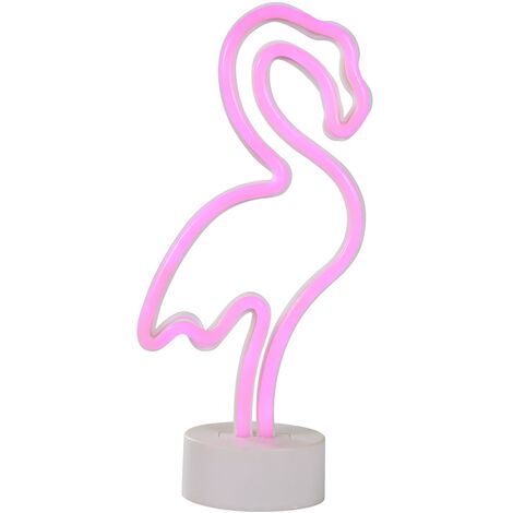 Litecraft Glow Flamingo Neon Table Lamp Children's Lighting - Pink