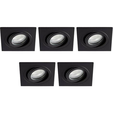 Litecraft Recessed Downlights Tiltable Square Spotlights in Matte Black ...