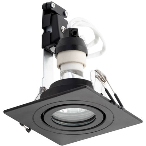 Litecraft Recessed Downlights Tiltable Square Spotlights in Matte Black ...