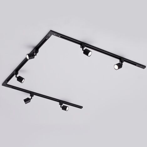 Litecraft 3M U Shape Track Light With 6 Soho Fixture & LED Bulbs - Black