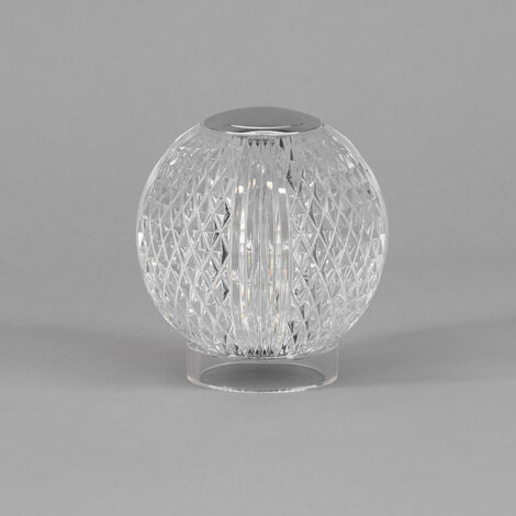 Visconte Tutti Table Lamp Cut Glass Globe Base Chargeable LED Light ...