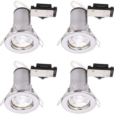 Litecraft Recessed Downlight Fire Rated Fixed Spotlight Polished Chrome ...
