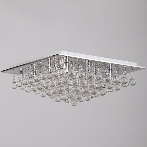 Litecraft Galaxy Ceiling Light Square Flush Mounted Fitting - Polished ...