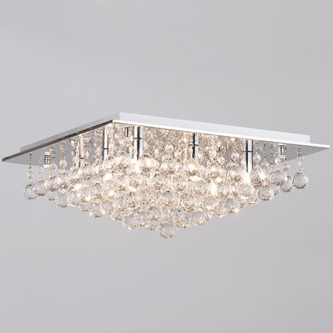 Litecraft Galaxy Ceiling Light Square Flush Mounted Fitting - Polished ...