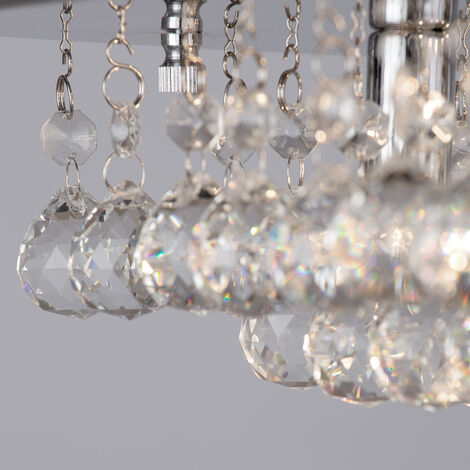 Litecraft Galaxy Ceiling Light Square Flush Mounted Fitting - Polished ...