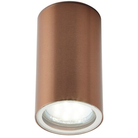 Litecraft Kenn Ceiling Light Outdoor Porch Downlight IP44 Fitting - Copper