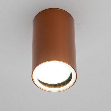 Litecraft Kenn Ceiling Light Outdoor Porch Downlight IP44 Fitting - Copper