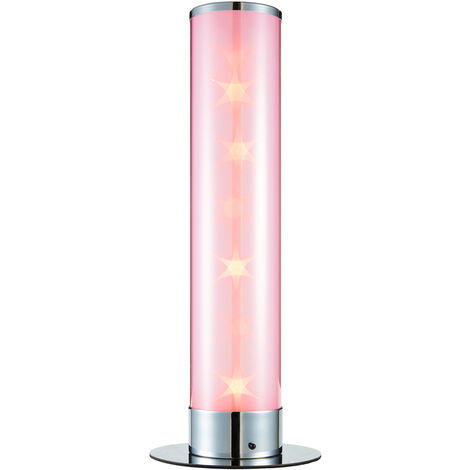 Litecraft Glow Galaxy Table Lamp Cylinder Colour Changing LED Base - Chrome