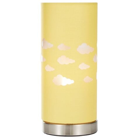 Litecraft Glow Cloud Table Lamp With Ochre Cylinder Shade - Satin Chrome