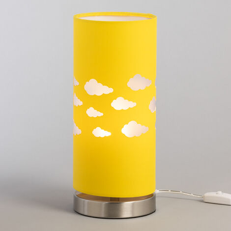 Litecraft Glow Cloud Table Lamp With Ochre Cylinder Shade - Satin Chrome