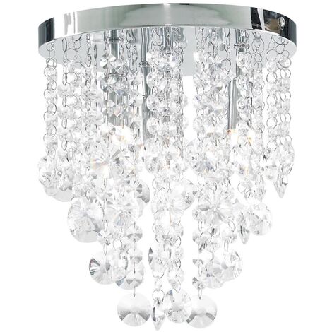 Litecraft Turin Flush Ceiling Light Bathroom Crystal Effect Fitting ...