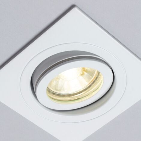 Litecraft Recessed Downlights Tiltable Square IP65 Spotlights in White ...