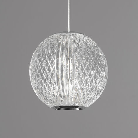 Visconte Tutti Ceiling Pendant 1 Light With Cut Glass Ball Shade - Chrome
