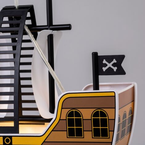 Litecraft Glow Pirate Ship Ceiling Pendant Children's Lighting - Brown ...
