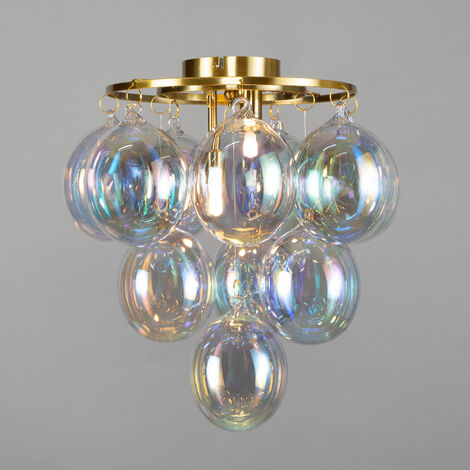 Visconte Maiori Ceiling Light Small Flush with Iridescent Tint Shades ...