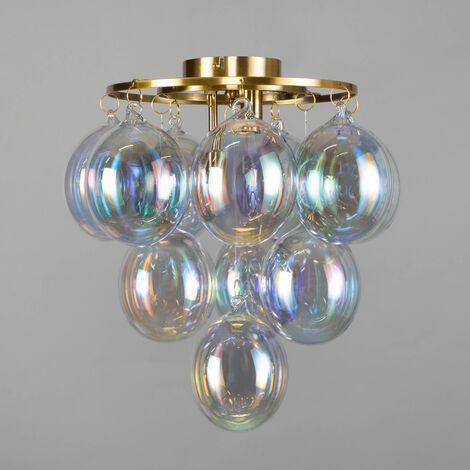 Visconte Maiori Ceiling Light Small Flush with Iridescent Tint Shades ...