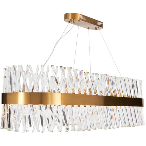 Visconte Cetara Chandelier LED Ceiling Light With 2 Tier Glass Shade ...