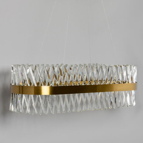 Visconte Cetara Chandelier LED Ceiling Light With 2 Tier Glass Shade ...