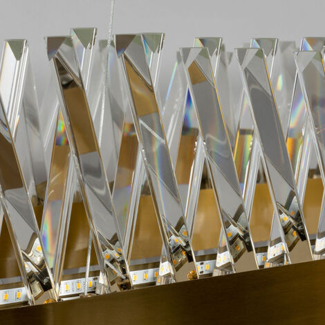 Visconte Cetara Chandelier LED Ceiling Light With 2 Tier Glass Shade ...