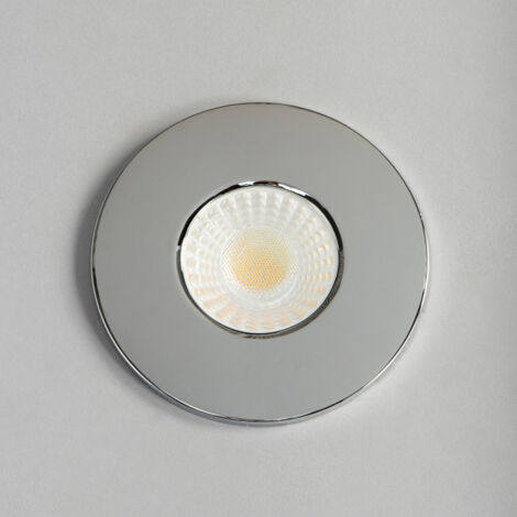 Litecraft Recessed Downlight Fire Rated Fixed Spotlight in Chrome - 2 Pack