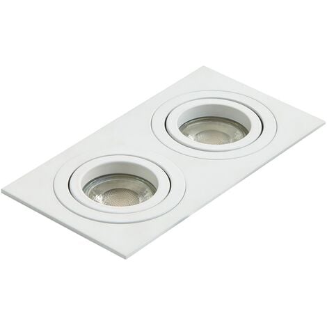 Litecraft Evra Recessed Downlight Rectangular Tiltable Double Spotlight ...