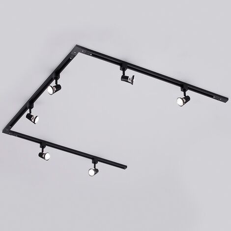 Litecraft 3 Metre U Shape Track Light With 6 Harlem Fixture & LED Bulbs ...