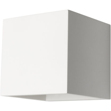 Litecraft Creag Wall Light Plaster Up & Down Square Indoor Fitting - White