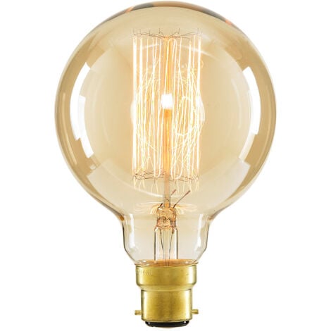 Litecraft Light Bulb B22 Bayonet Cap Squirrel Cage Filament Globe Lamp ...