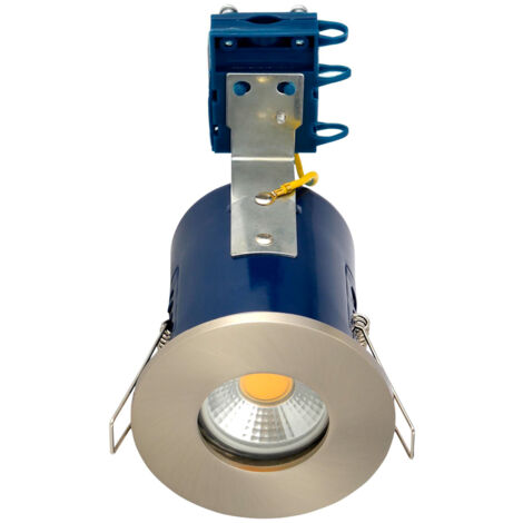 Litecraft Recessed Downlight Fire Rated Fixed Spotlight in Satin Chrome ...