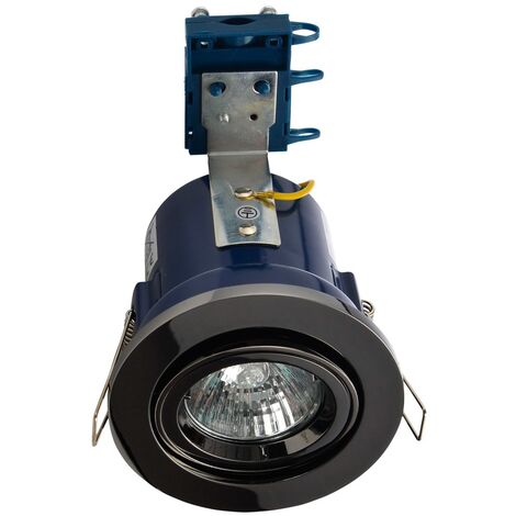 Litecraft Recessed Downlight Fire Rated Tiltable Spotlight Black Chrome ...