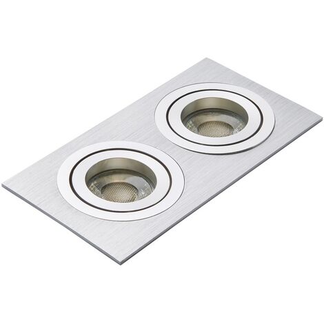 Litecraft Evra Recessed Downlight Rectangular Tiltable Double Spotlight ...