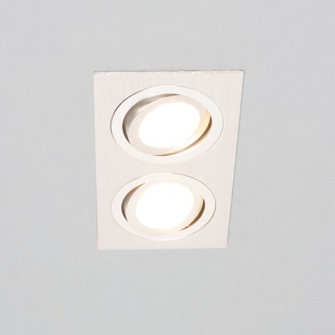 Litecraft Evra Recessed Downlight Rectangular Tiltable Double Spotlight ...