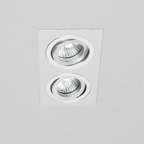 Litecraft Evra Recessed Downlight Rectangular Tiltable Double Spotlight ...