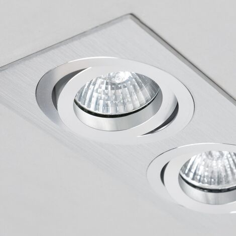 Litecraft Evra Recessed Downlight Rectangular Tiltable Double Spotlight ...