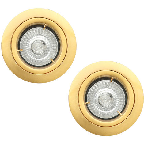 Litecraft Recessed Downlight Fire Rated Fixed Spotlight in Satin Brass ...