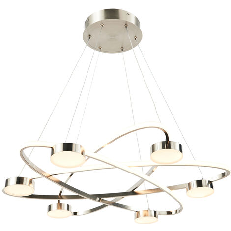 Visconte Acerra Ceiling Pendant LED Oval Styled 6 Light - Satin Nickel