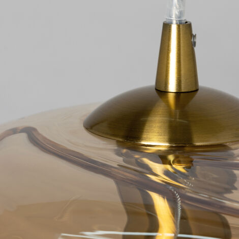 Visconte Sarno Ceiling Pendant 1 Light with Champagne Tint Oval Shade ...