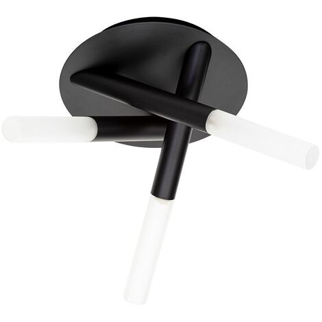 Litecraft Cross Ceiling Light Semi Flush Bathroom 3 Arm Fitting - Matte ...