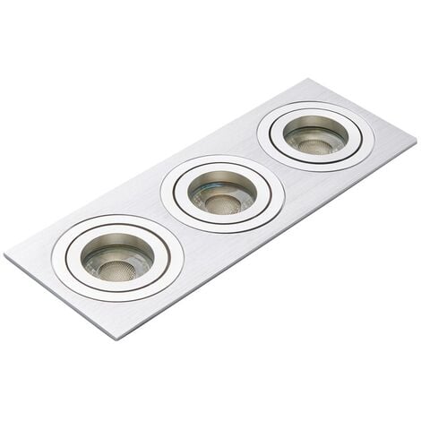 Litecraft Evra Recessed Downlight Rectangular Tiltable Triple Spotlight ...