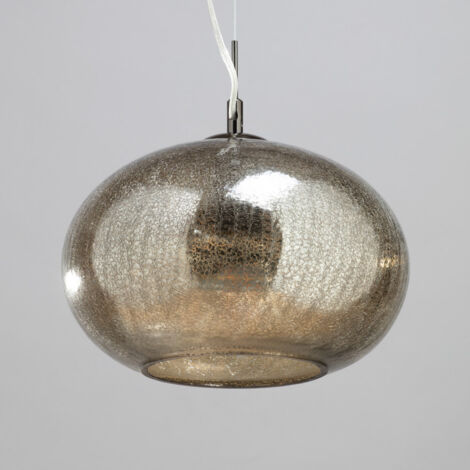 Litecraft Ceiling Pendant 1 Light With Smoke Tint Glass Shade - Black ...