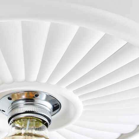 Litecraft Carn Flush Mount Traditional Medium Plaster Ceiling Rose - White
