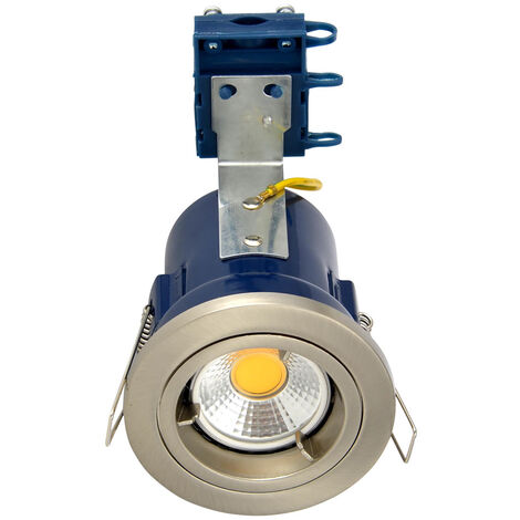 Litecraft Recessed Downlight Fire Rated Fixed Spotlight in Satin Chrome ...