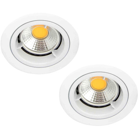 Litecraft Recessed Downlight Fire Rated Fixed Spotlight in White - 2 Pack
