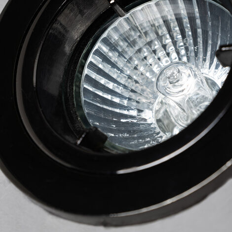 Litecraft Recessed Downlight Fire Rated Fixed Spotlight in Black Chrome ...